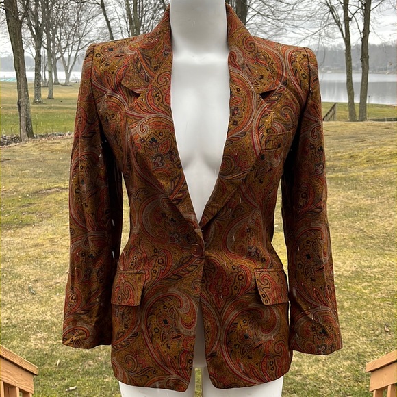 Ellen Tracy | Jackets & Coats | Nwot Paisley Mens Cut Blazer 24 | Poshmark